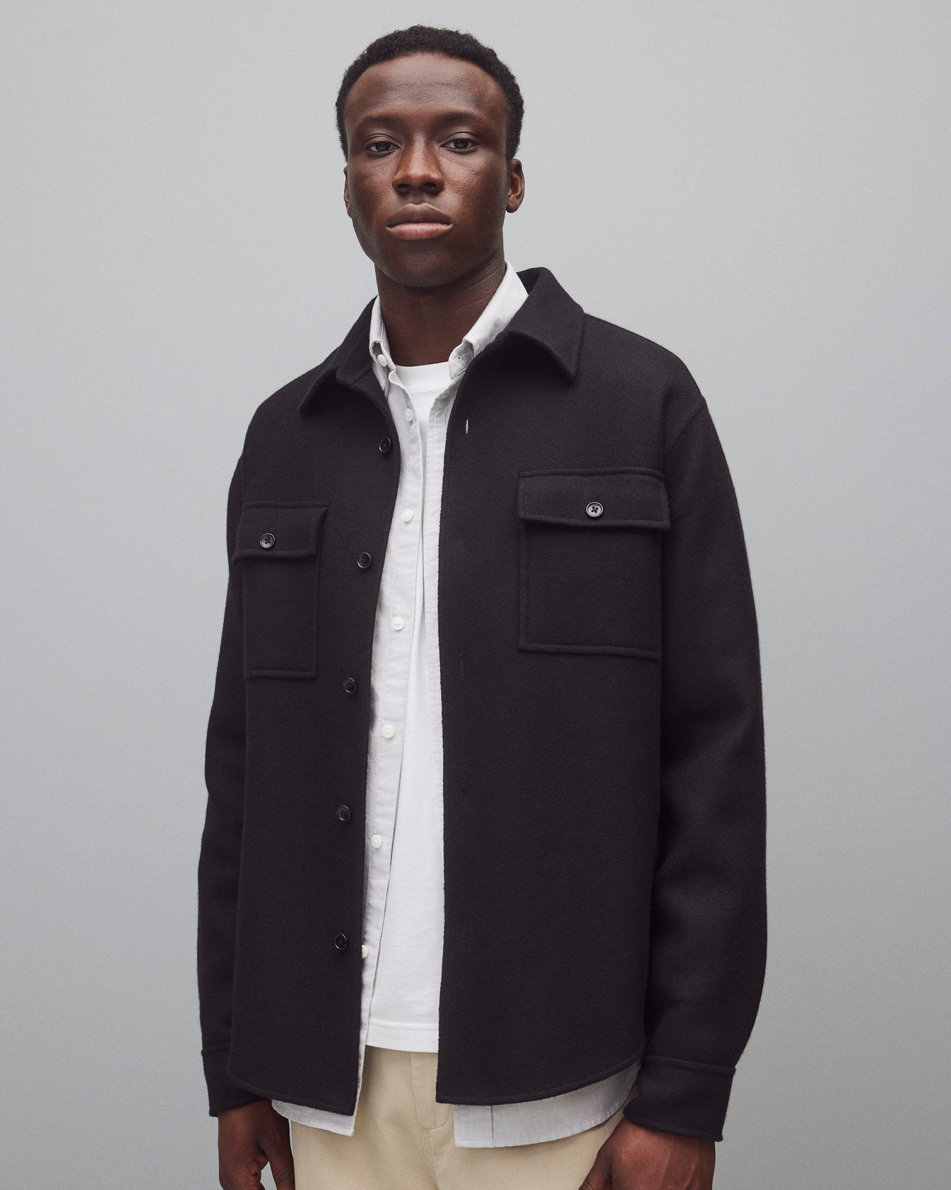 Double Faced Wool Concourse Overshirt | Reigning Champ