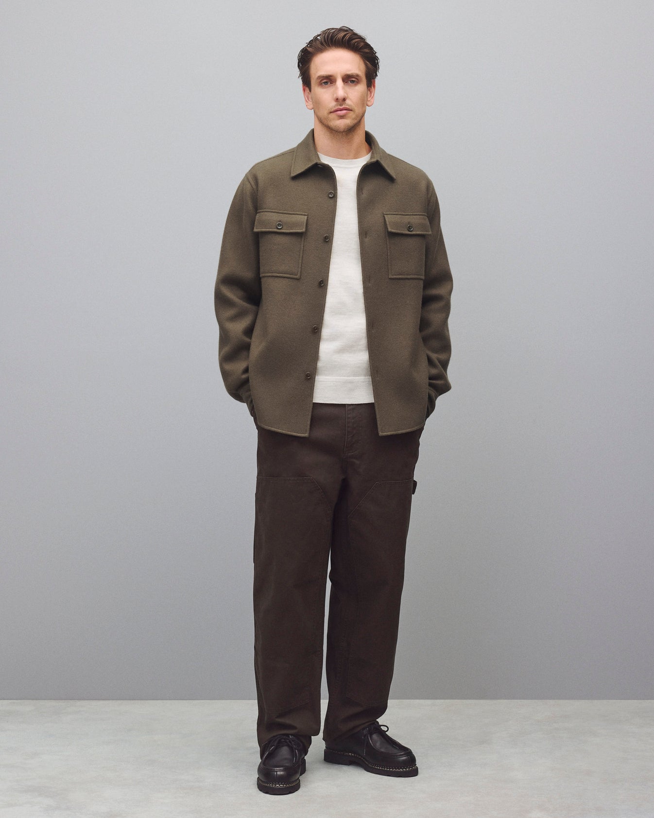 Double Faced Wool Concourse Overshirt | Reigning Champ